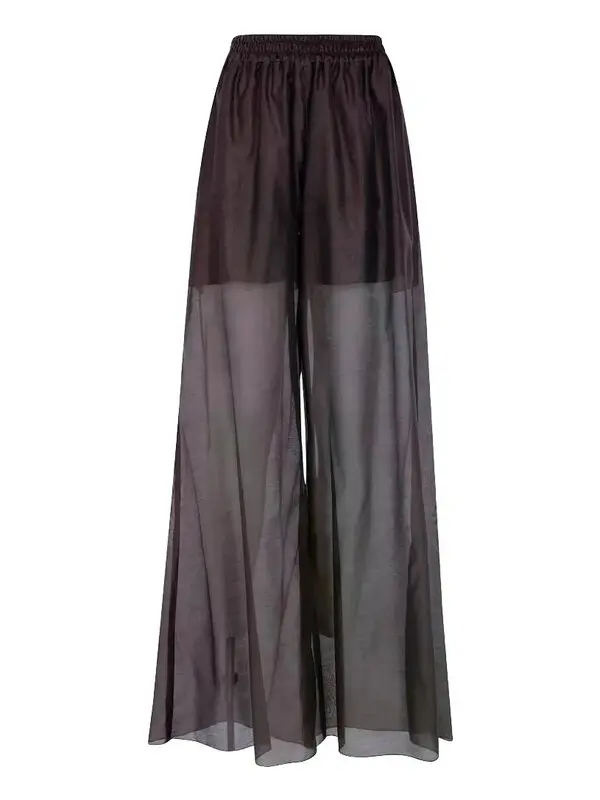 DRHOPE Sheer Straight-leg Trousers - Brown