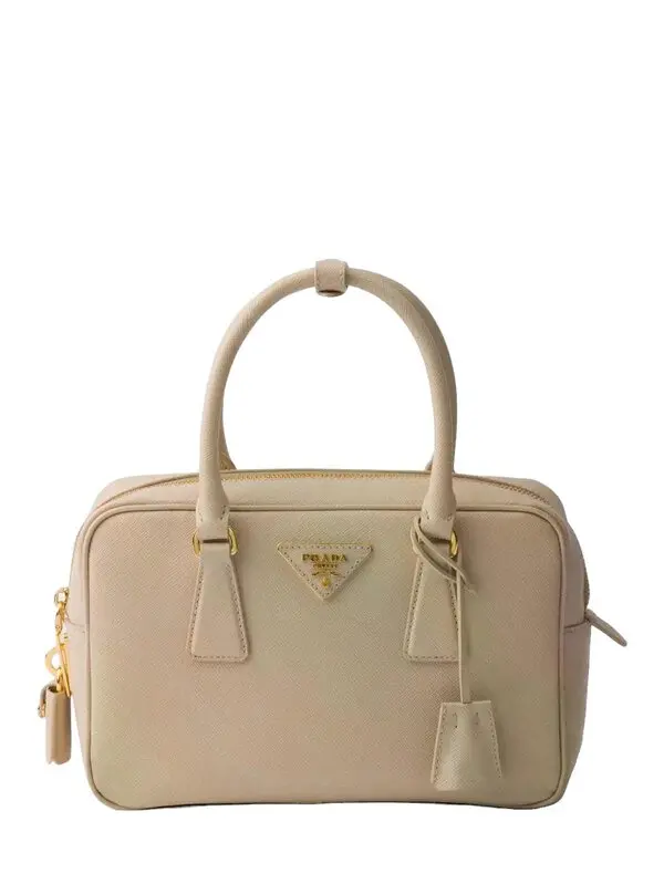 Prada Small Saffiano Leather Top-handle Bag - Neutrals