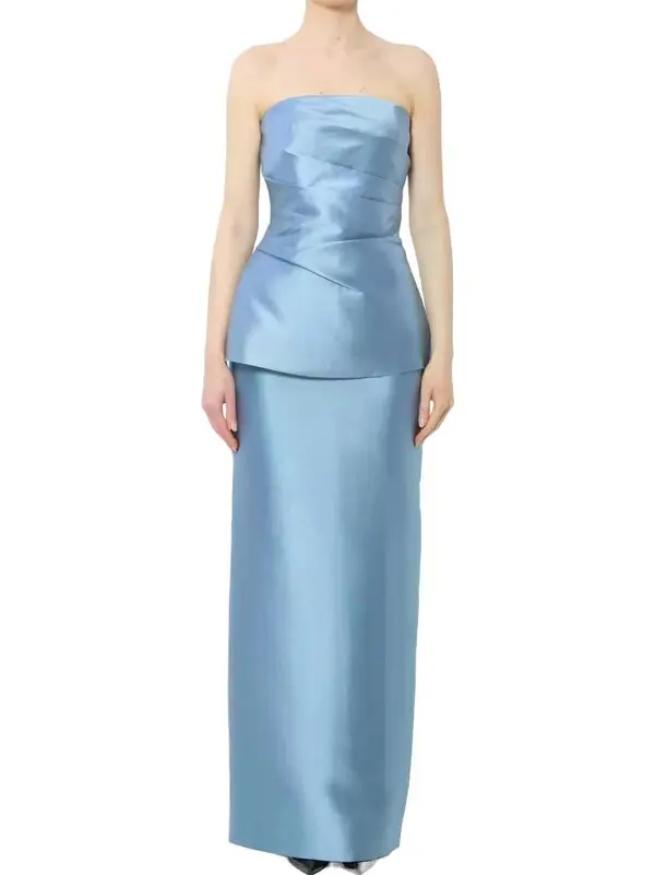 Solace London Lucille Draped Maxi Dress - Blue