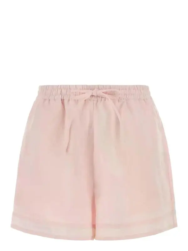 Le Kasha Drawstring-waist Linen Shorts - Pink