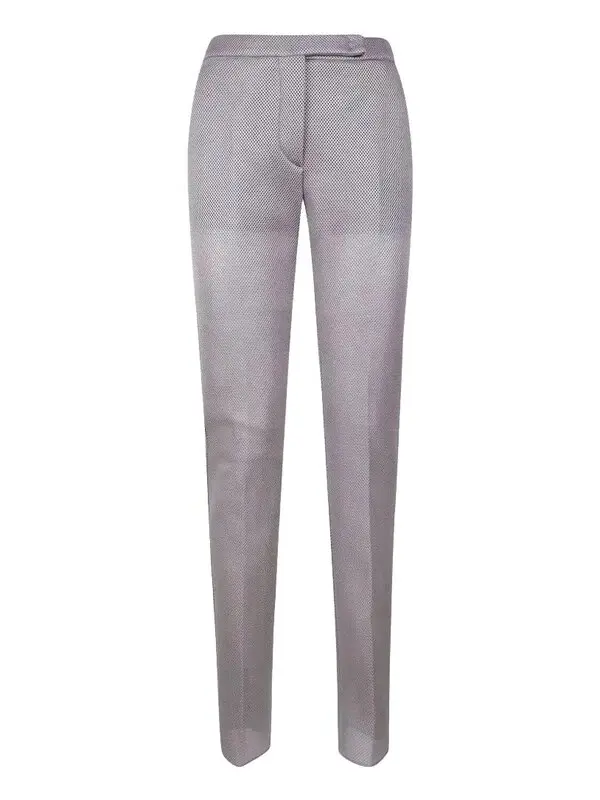 Max Mara Slim-fit Mesh-textured Trousers - Grey