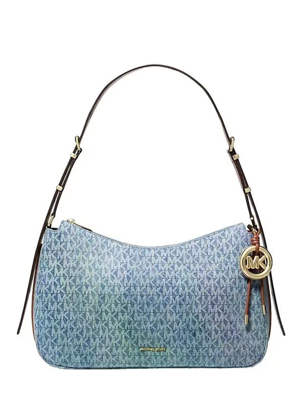 Michael Kors Medium Nolita Shoulder Bag With Logo Charm - Blue