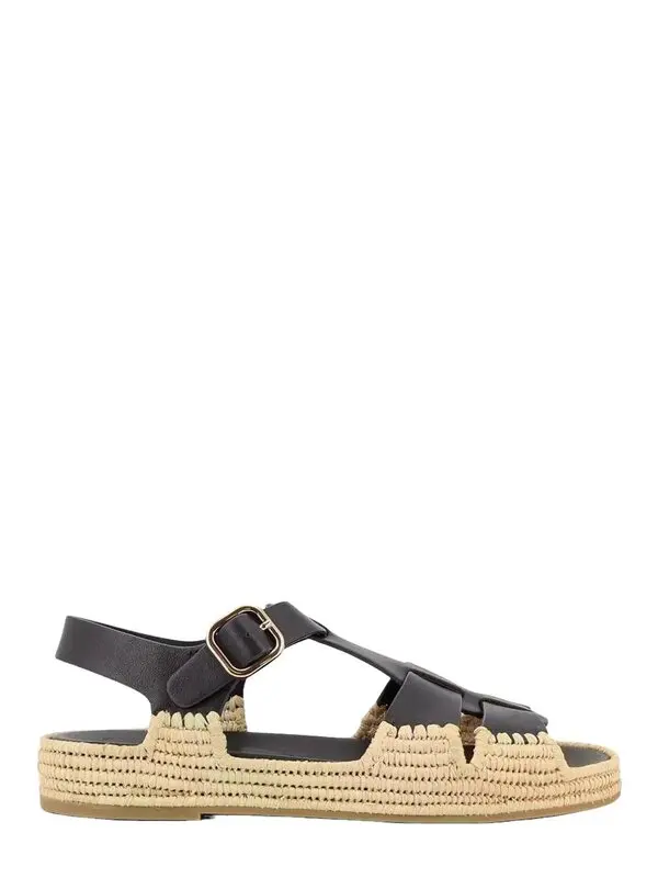 PALOMA BARCELO Yuka Woven Platform Caged Sandals - Brown