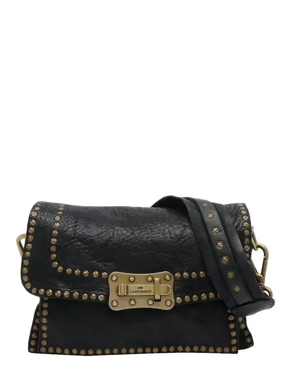 CAMPOMAGGI Agnese Stud-embellished Shoulder Bag - Black