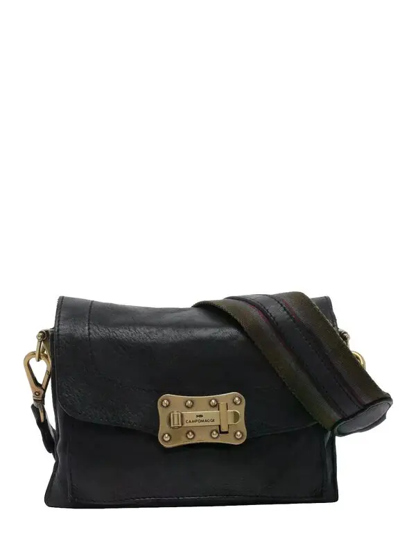CAMPOMAGGI Agnese Leather Shoulder Bag - Black