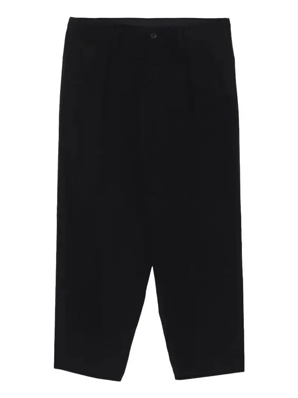 Yohji Yamamoto Pleated Straight-leg Trousers - Black