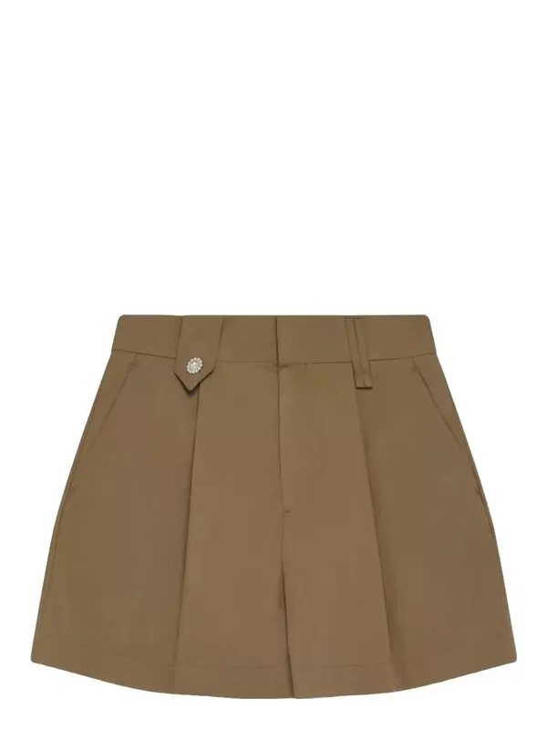 Simone Rocha Embellished Pleated Shorts - Brown