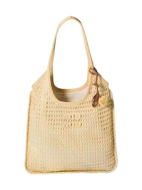 Miu Miu Raffia Crochet Ivy Bag - Neutrals