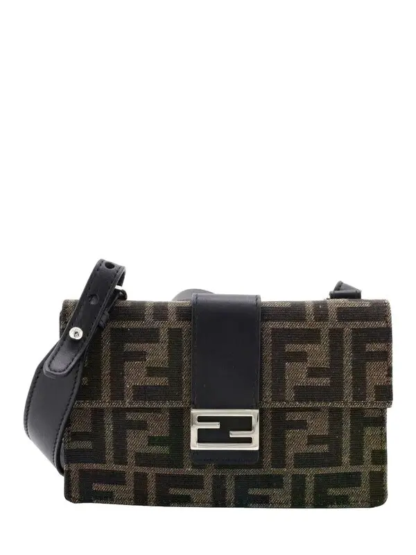 Fendi Baguette Convertible Pouch Zucca Canvas Belt Bag - Brown