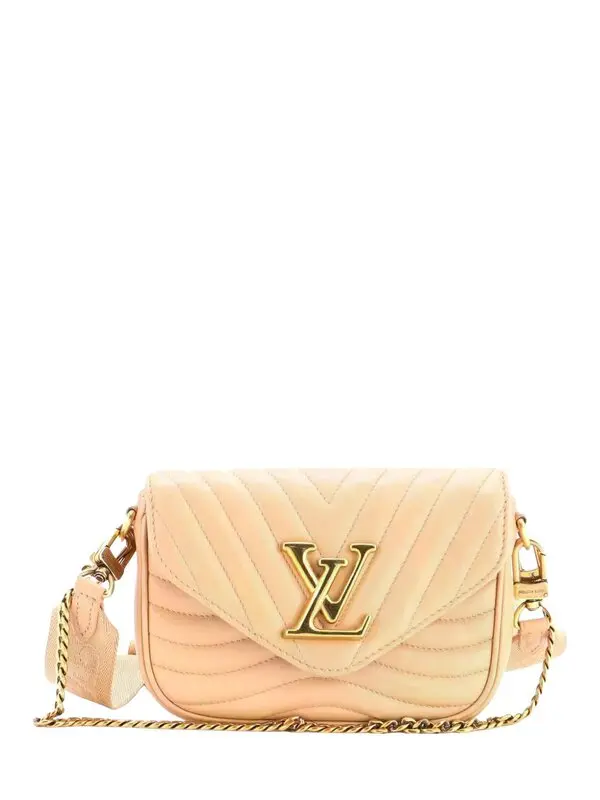 LOUIS VUITTON New Wave Multi Pochette Quilted Leather Crossbody Bag - Neutrals