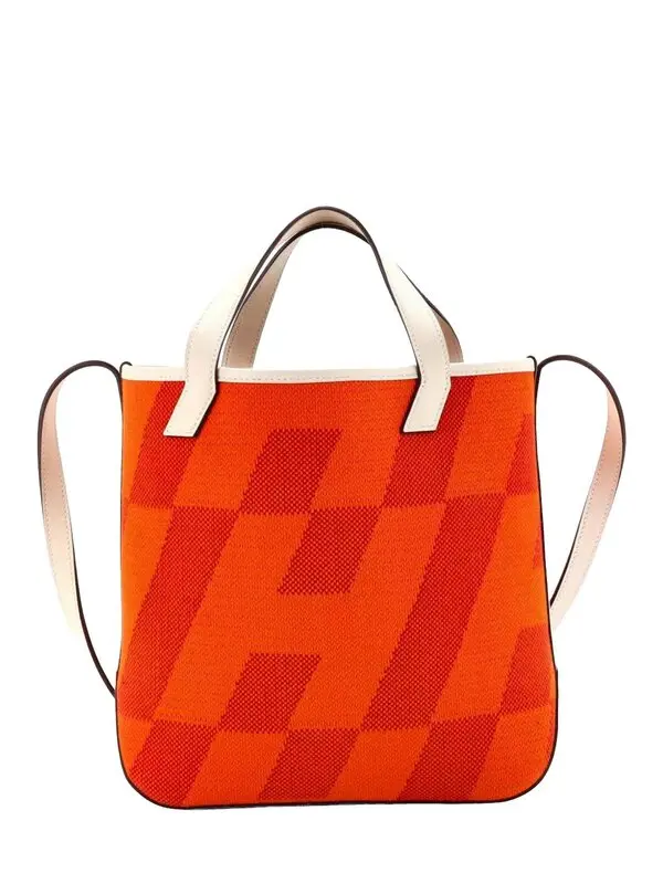 Hermès Cabas H En Biais Tote Canvas Shoulder Bag - Neutrals