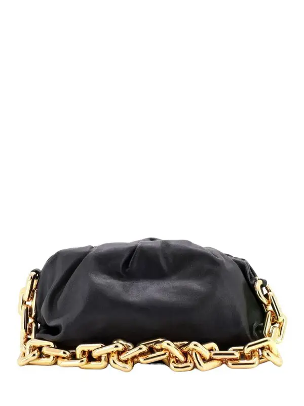 Bottega Veneta The Chain Pouch Leather Shoulder Bag - Black