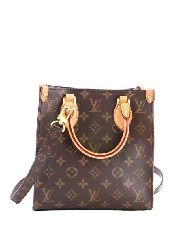 LOUIS VUITTON Monogram Canvas Sac Plat Nm Bb Tote Bag - Brown