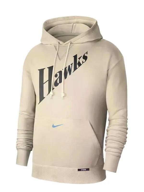 Nike Nba Hawks Dri-fit Standard Issue Hoodie - Neutrals