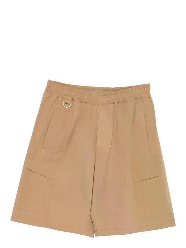 LOW BRAND Elasticated Waist Cargo Shorts - Brown