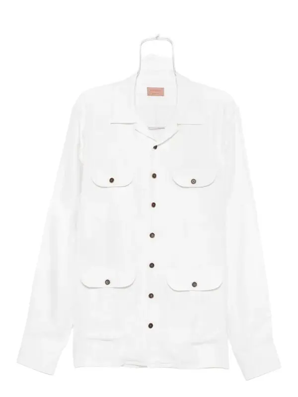 BORRIELLO NAPOLI Four-pocket Overshirt - White