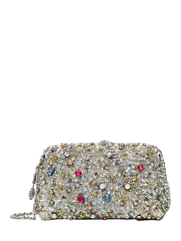 Tory Burch Fleming Embellished Crossbody Bag - Silver