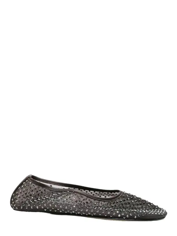 Dear Frances Ballerina Flats With Crystal Embellishments - Brown