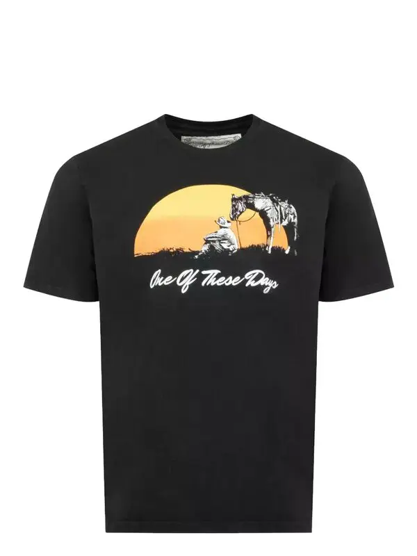 ONE OF THESE DAYS Could Only Remember Graphic-print Cotton T-shirt - Black