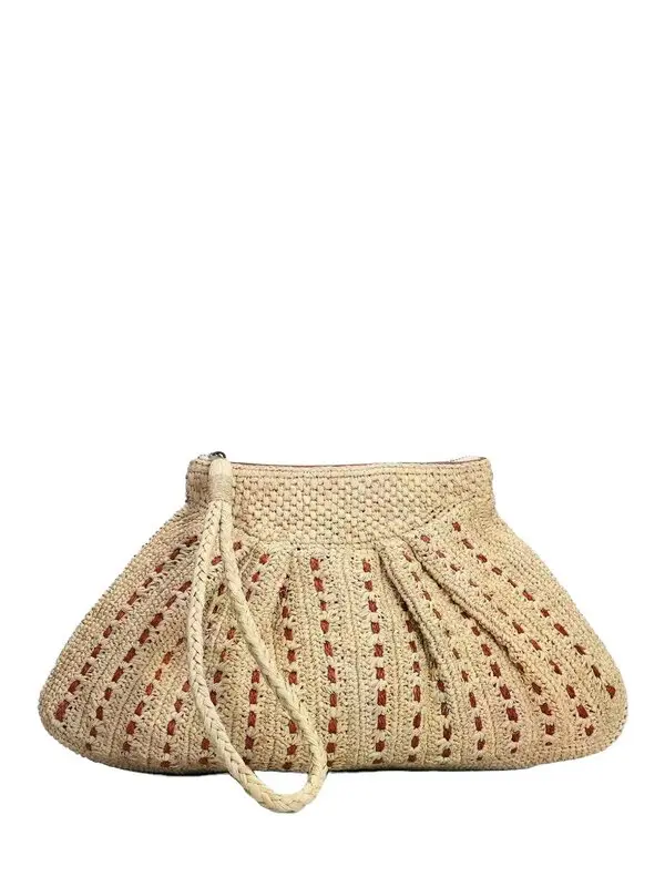 IBELIV Mezzo Woven Pleated Clutch Bag - Neutrals