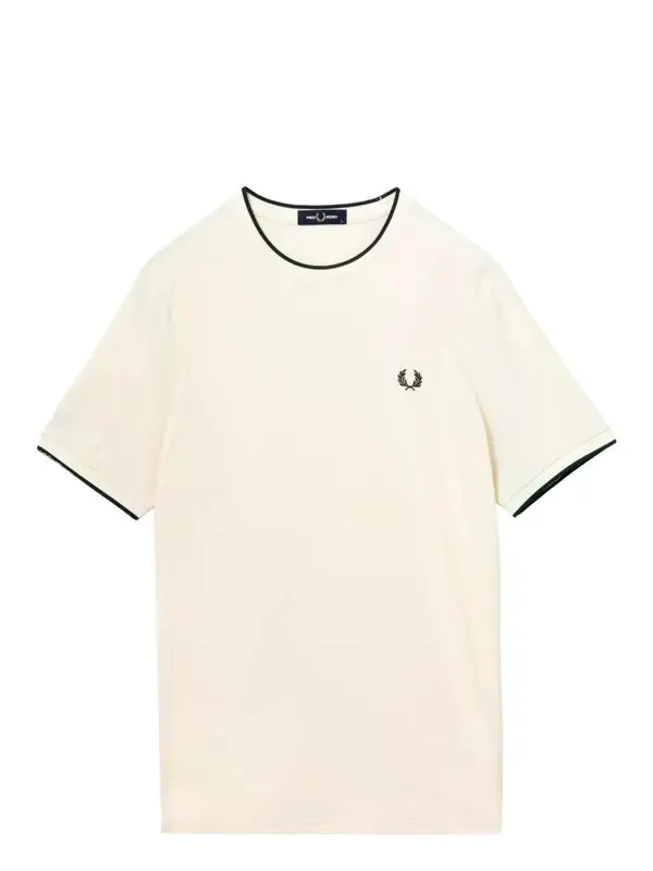 Fred Perry Logo-embroidered Crew Neck T-shirt - Neutrals