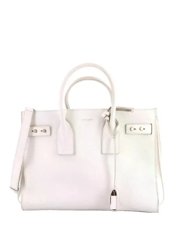 Saint Laurent Sac De Jour Souple Leather Small Tote Bag - White