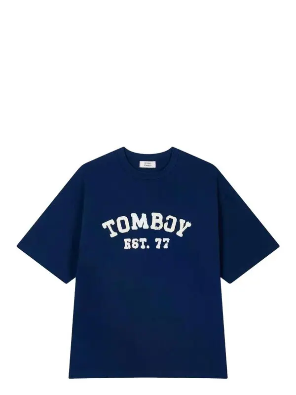 STUDIO TOMBOY Logo-embroidered T-shirt - Blue