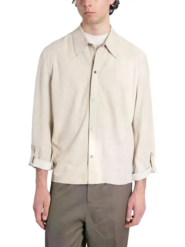 SALVATORE SANTORO Suede-finish Shirt Jacket - Neutrals
