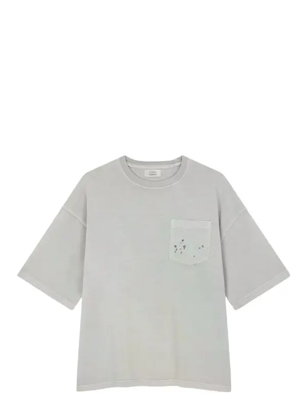 STUDIO TOMBOY Paint-splatter Chest-pocket T-shirt - Grey