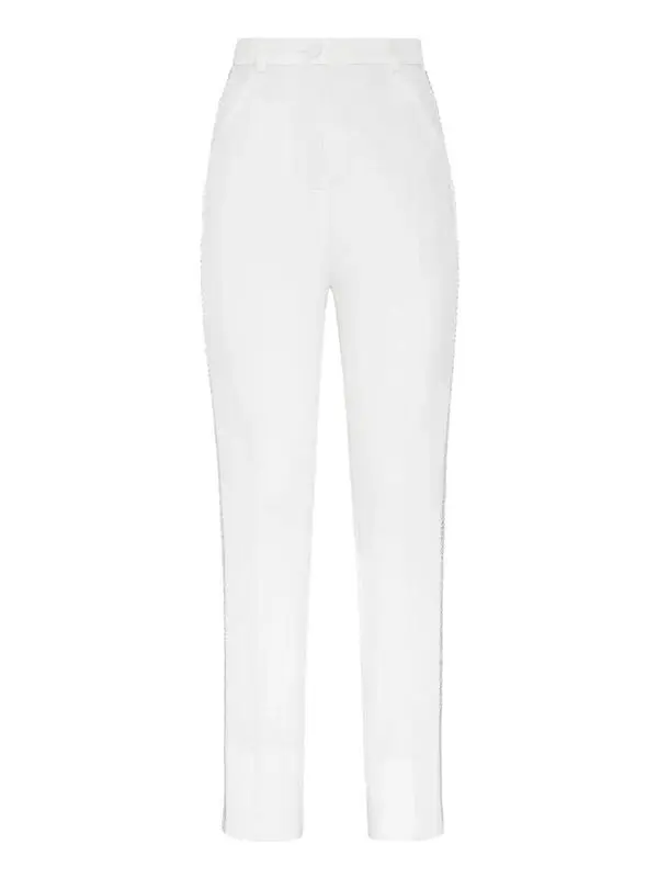 Philipp Plein Embellished Tailored Trousers - White
