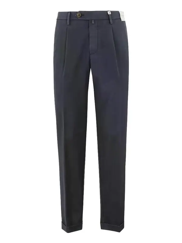 MYTHS Zeus Pleated Turn-up Trousers - Blue