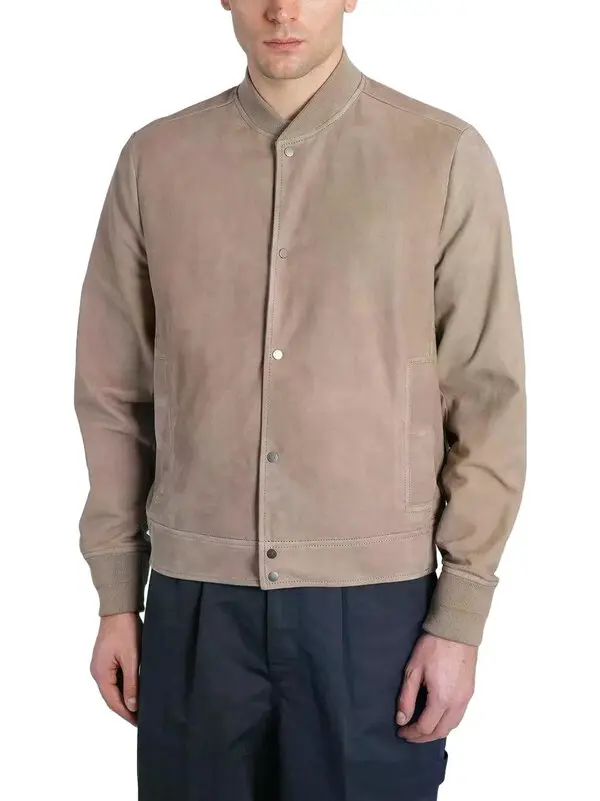 SALVATORE SANTORO Suede Bomber Jacket - Neutrals