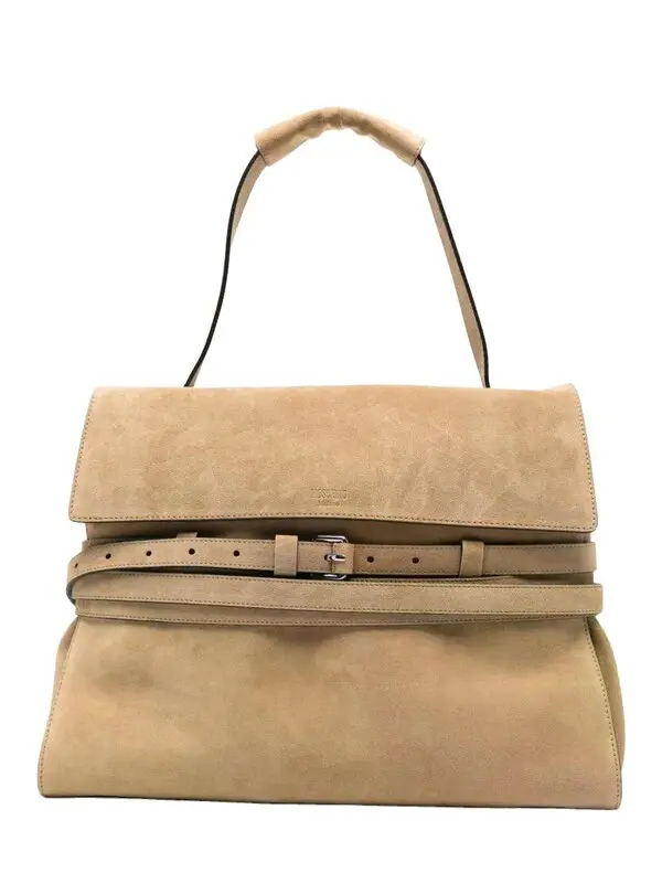 Moschino Belted Suede Tote Bag - Neutrals