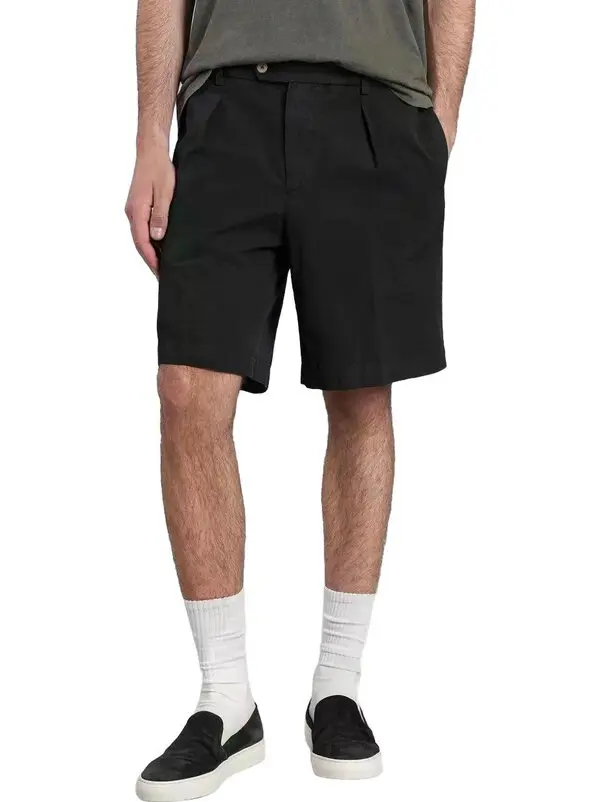 BRIGLIA 1949 Pleated Detail Shorts - Black