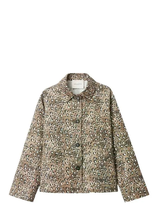 Lafayette 148 New York A-line Leopard Print Shirt - Neutrals