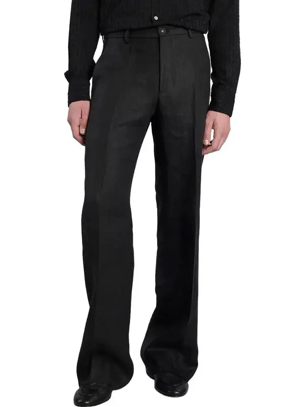 Tagliatore Tailored Trousers With Pressed Crease - Black