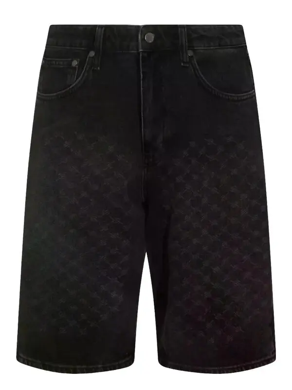 DAILY PAPER Logo Monogram Denim Shorts - Grey