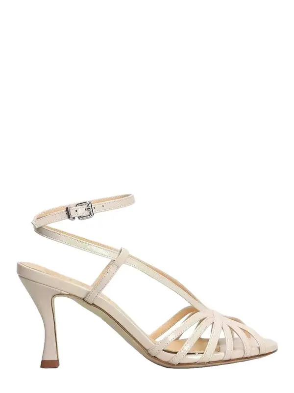 CHANTAL Beige Leather Cage-strap High Heel Sandals - Neutrals