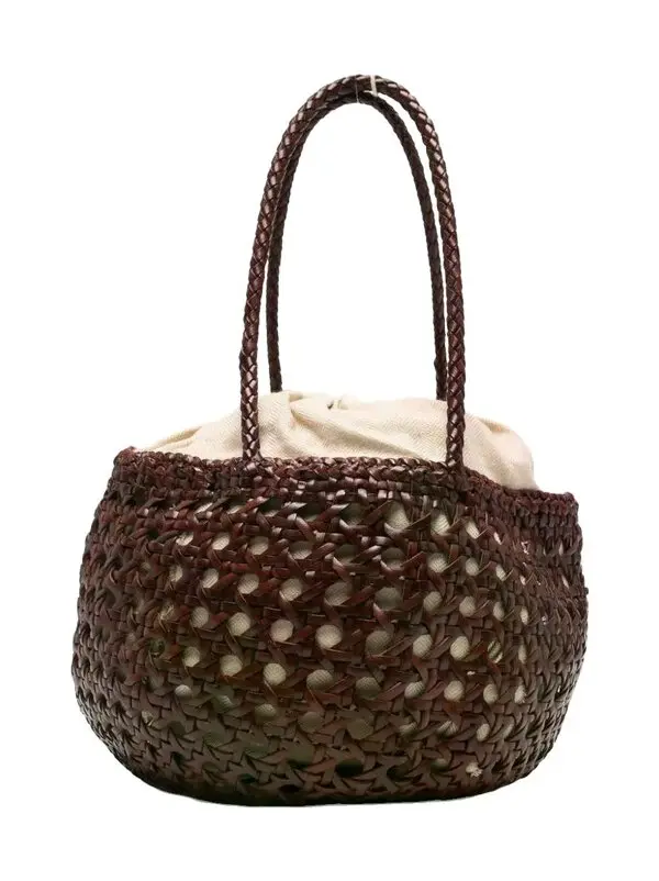 Dragon Diffusion Woven Bucket Bag - Brown