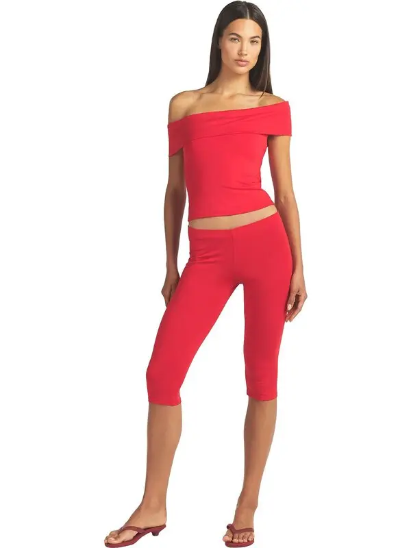 SKIMS Off The Shoulder Top - Carmine