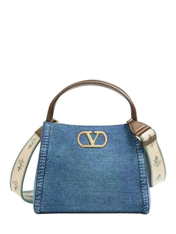 Valentino Garavani Alltime Medium Handbag In Denim - Blue