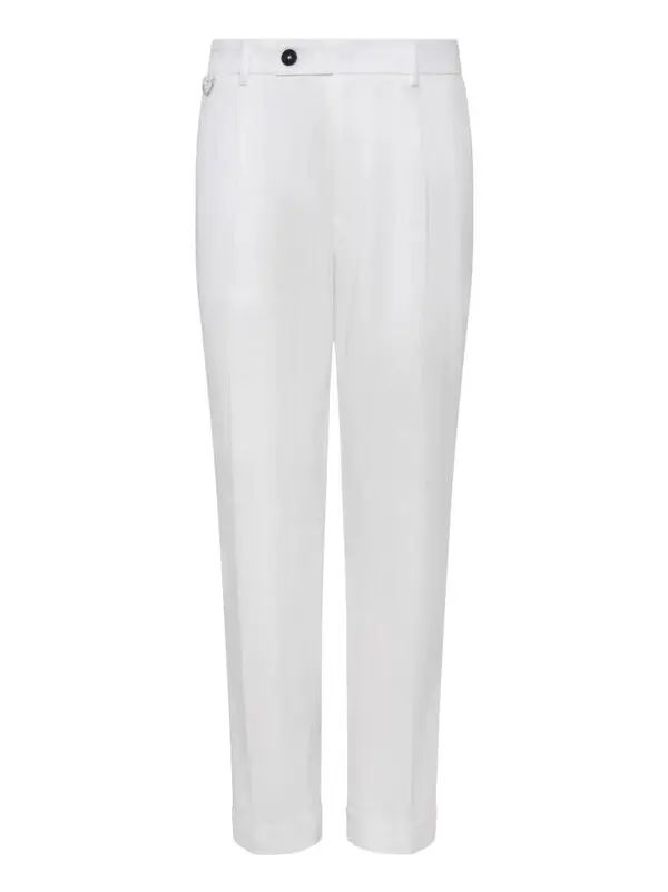 LOW BRAND Tailored Trousers With Button Fastening - White