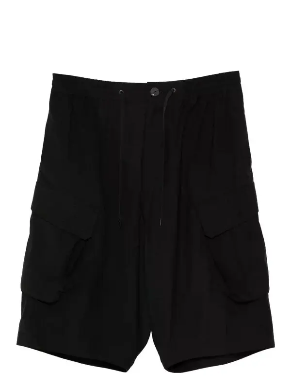 DEVOA Wool Cargo Shorts - Black
