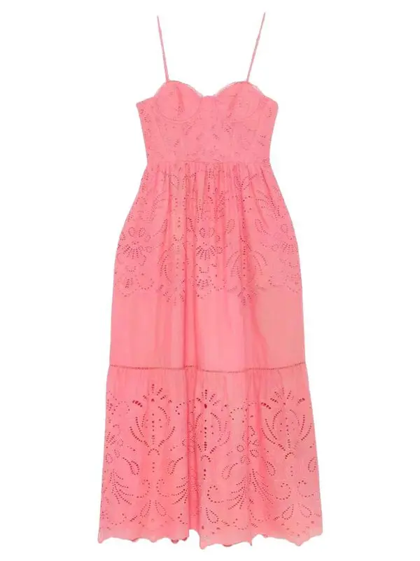 ERMANNO FIRENZE Broderie Anglaise Maxi Dress - Pink