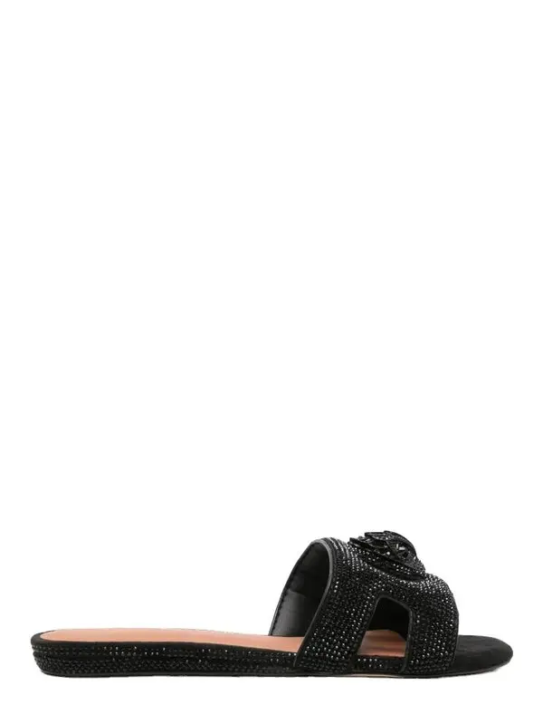 Kurt Geiger Eagle-head Crystal-embellished Sandals - Black