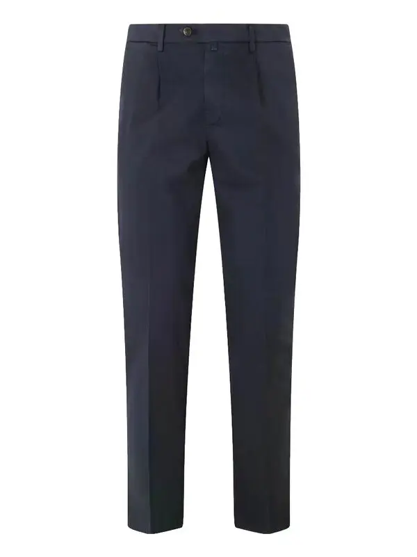BRIGLIA 1949 Pleated Slim-fit Trousers - Blue