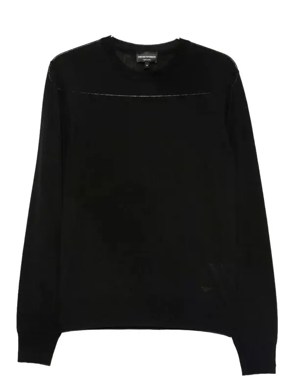 Emporio Armani Crew-neck Virgin Wool Sweater - Black