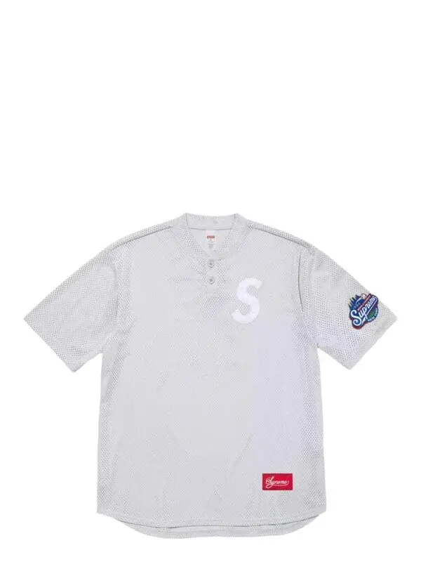 Supreme S Logo Baseball Henley T-shirt - Grey