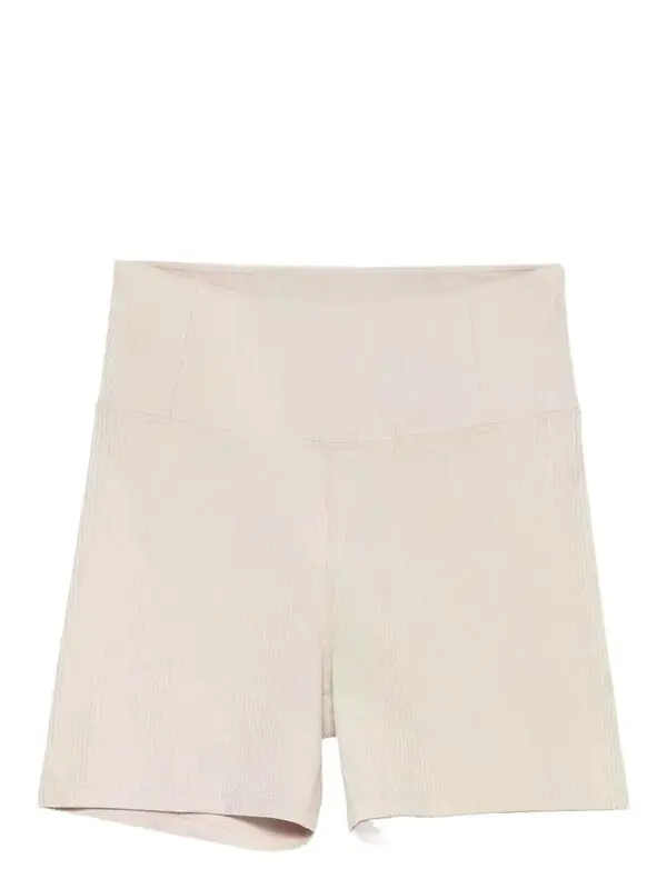 GIRLFRIEND COLLECTIVE Ribbed High Waist Shorts - Neutrals