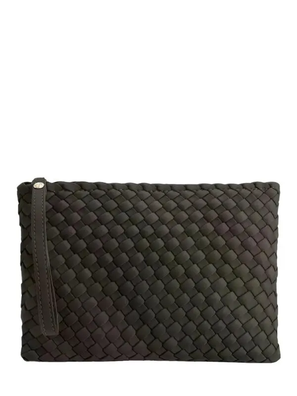 MARREA Woven Design Clutch Bag - Brown